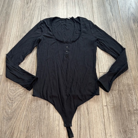 Wolford | Tops | Wolford Henley String Body Size M Black | Poshmark